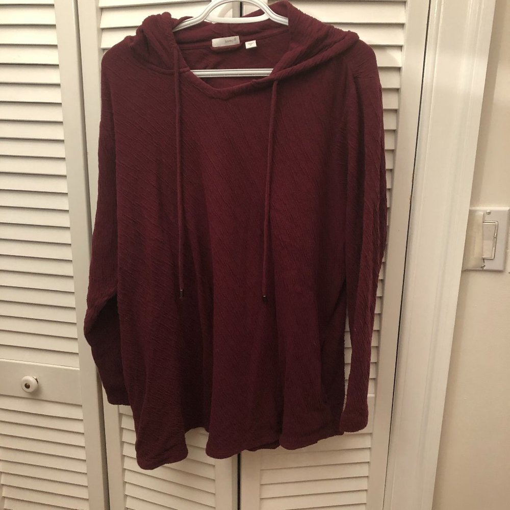 J Jill Pure Jill Burgundy Red Hoodie Sweater, Xl - Gem
